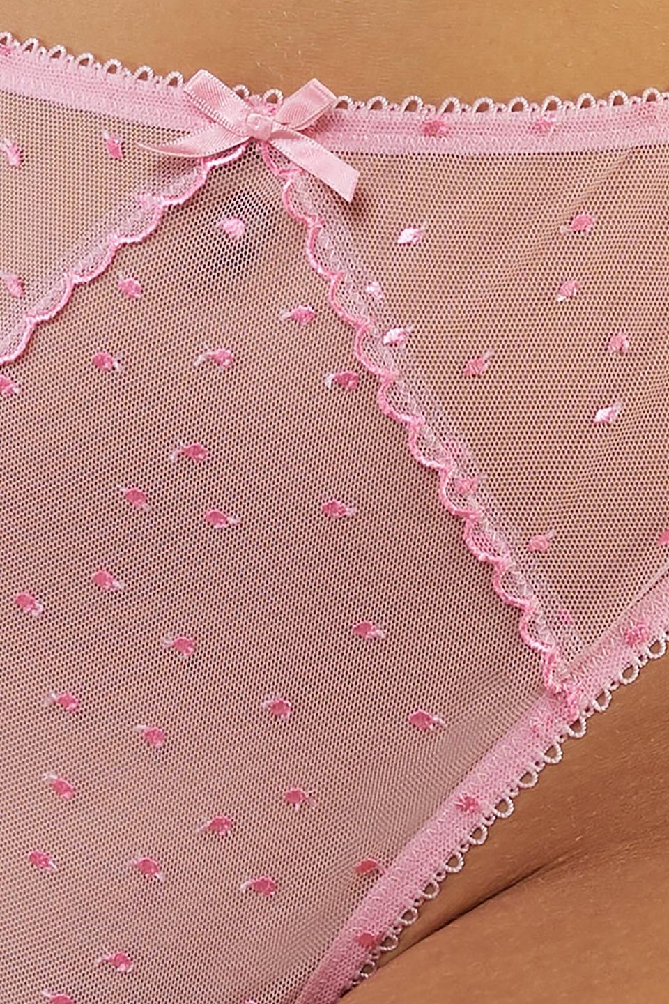 Lingerie Nico Dotty Sheer Mesh Highwaisted Thong Playful Promises
